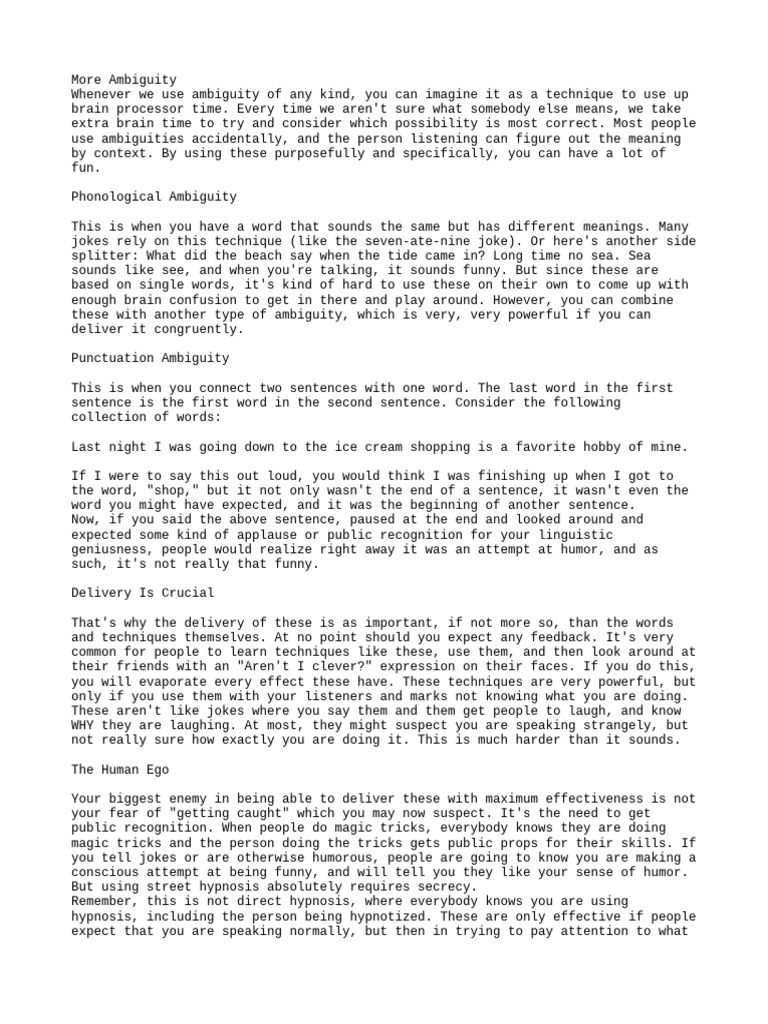 Hipnosis-Street8-More Ambiguity | PDF | Ambiguity | Hypnosis