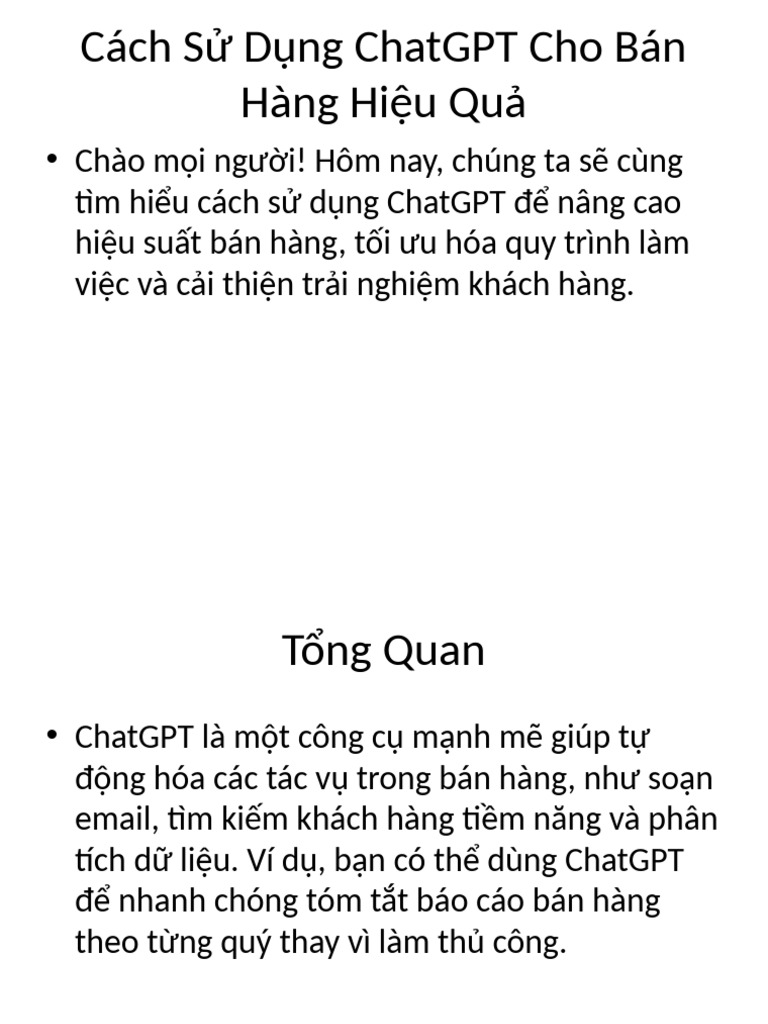 ChatGPT Sales Presentation | PDF