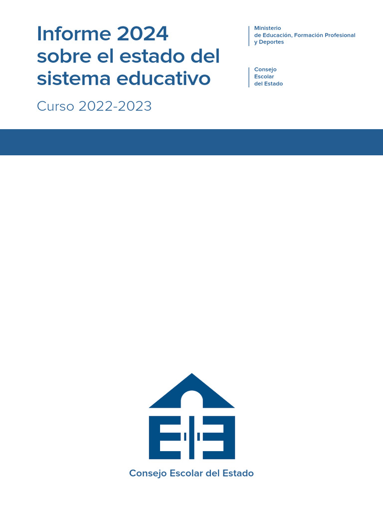 Informe 2024: Estado del Sistema Educativo | PDF | España | Población
