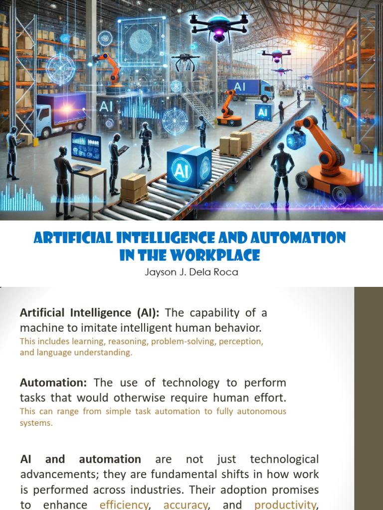 AI and Automation in The Workplace - Jayson Dela Roca | PDF | Artificial Intelligence ...