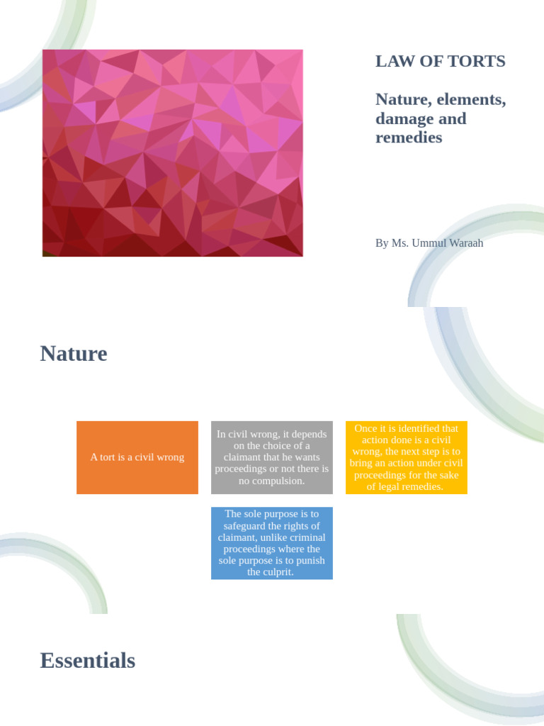 Understanding Tort Law: Elements & Remedies | PDF | Tort | Damages