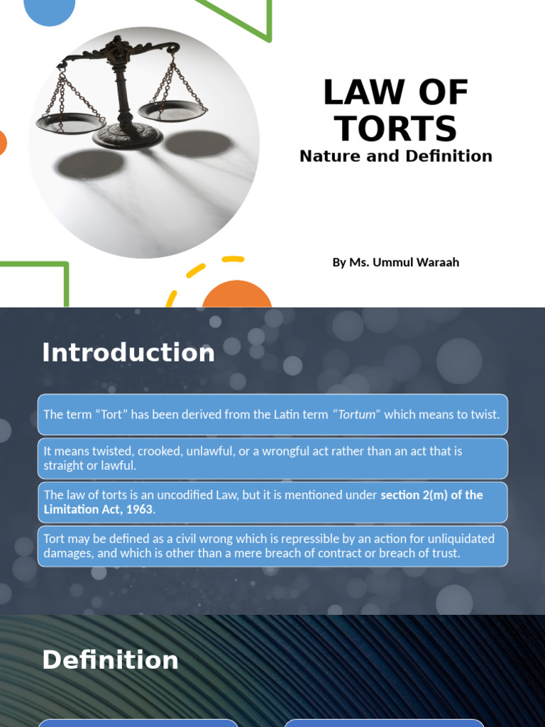Nature and Definition | PDF | Tort | Damages