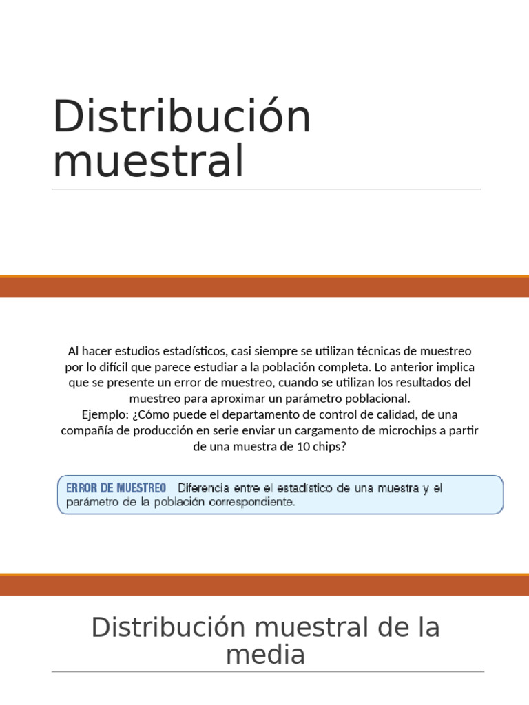 Distribución muestral | PDF | Media | Muestreo (Estadísticas)