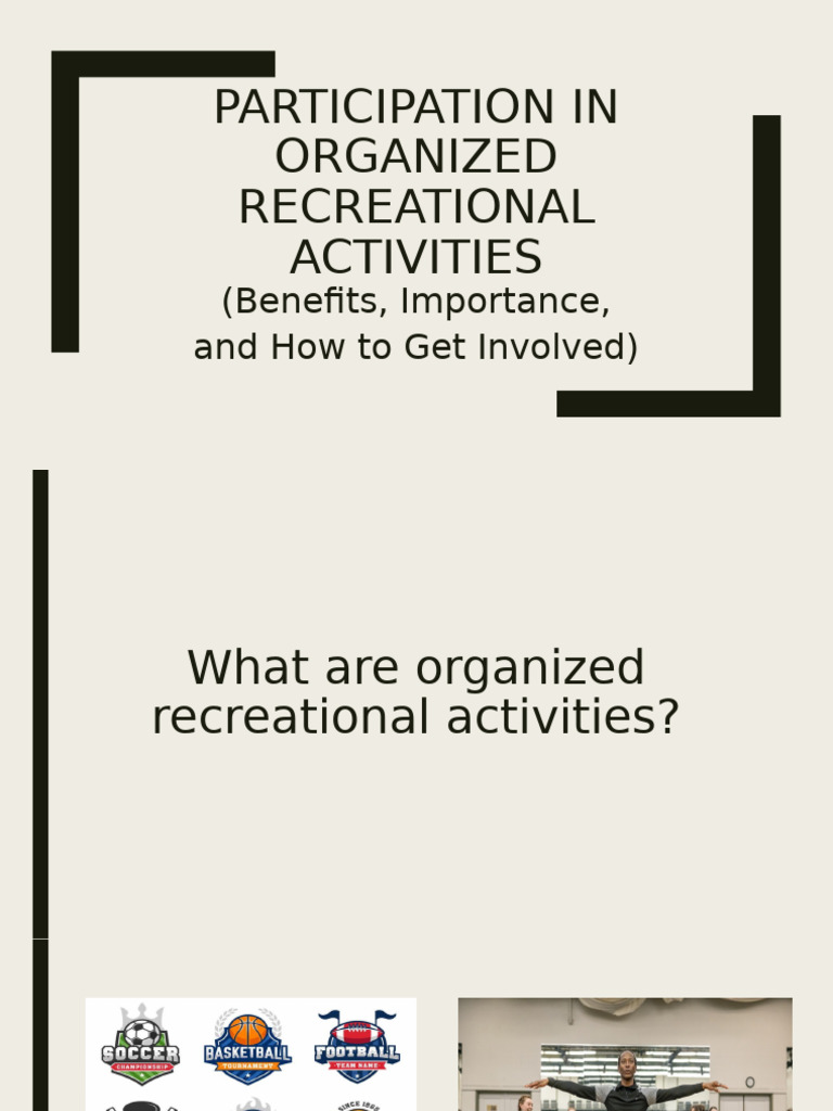 Benefits of Organized Recreation | PDF