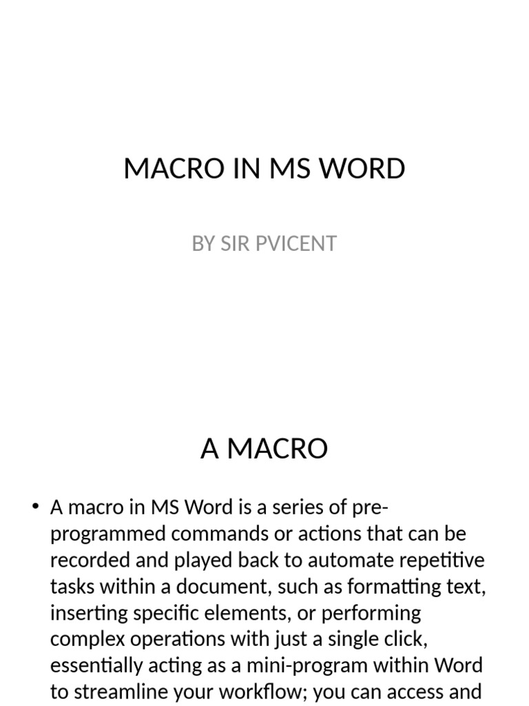 Understanding Macros in MS Word | PDF