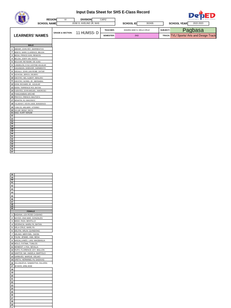 HUMSS C E GRADING | PDF