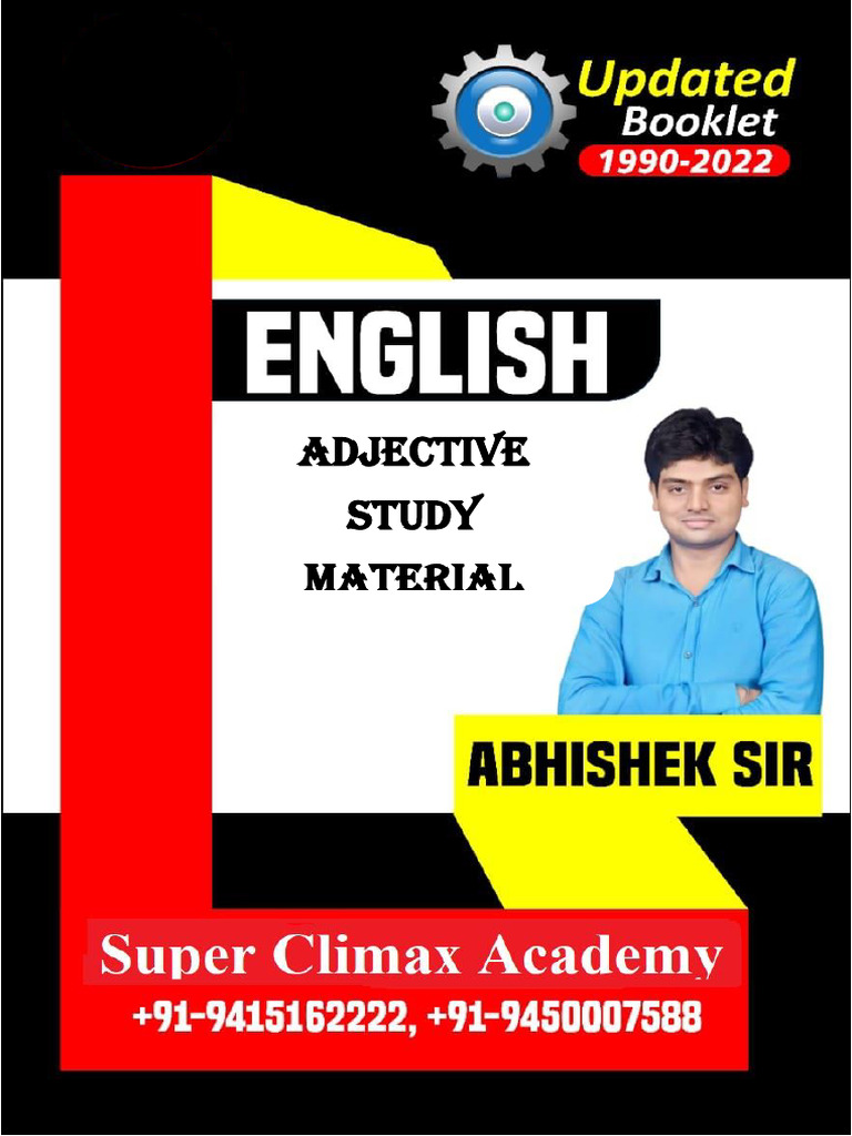 Adjective Study Material (2) Final | PDF | Plural | Adjective