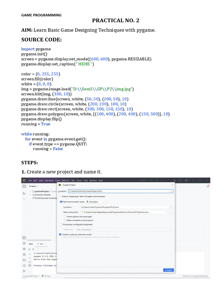 Basic Game Design with Pygame | PDF
