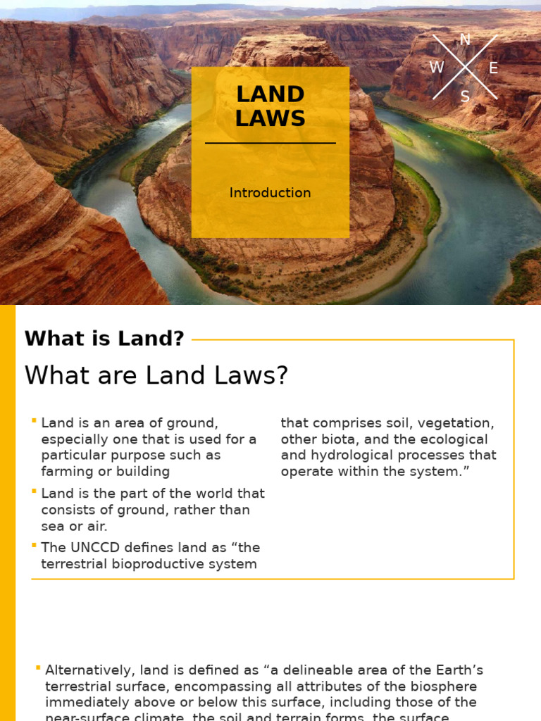 Land Laws- Intro - Part-1 | PDF | Soil | Water