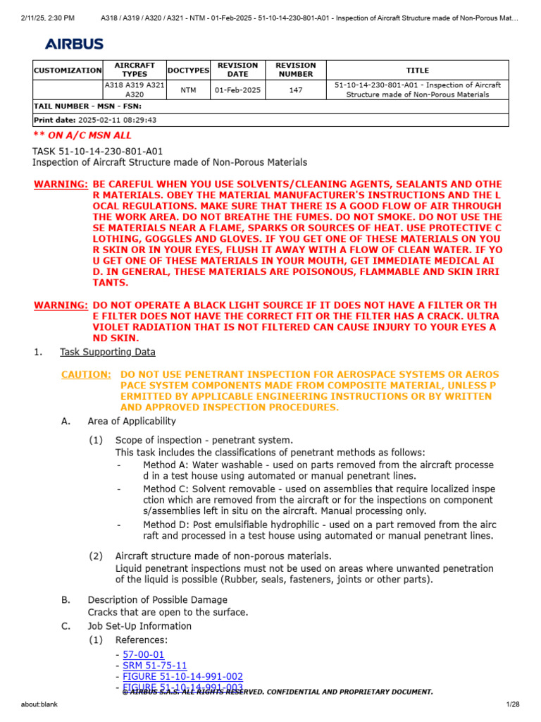 Aircraft Non-Porous Material Inspection | PDF | Aircraft | Airbus