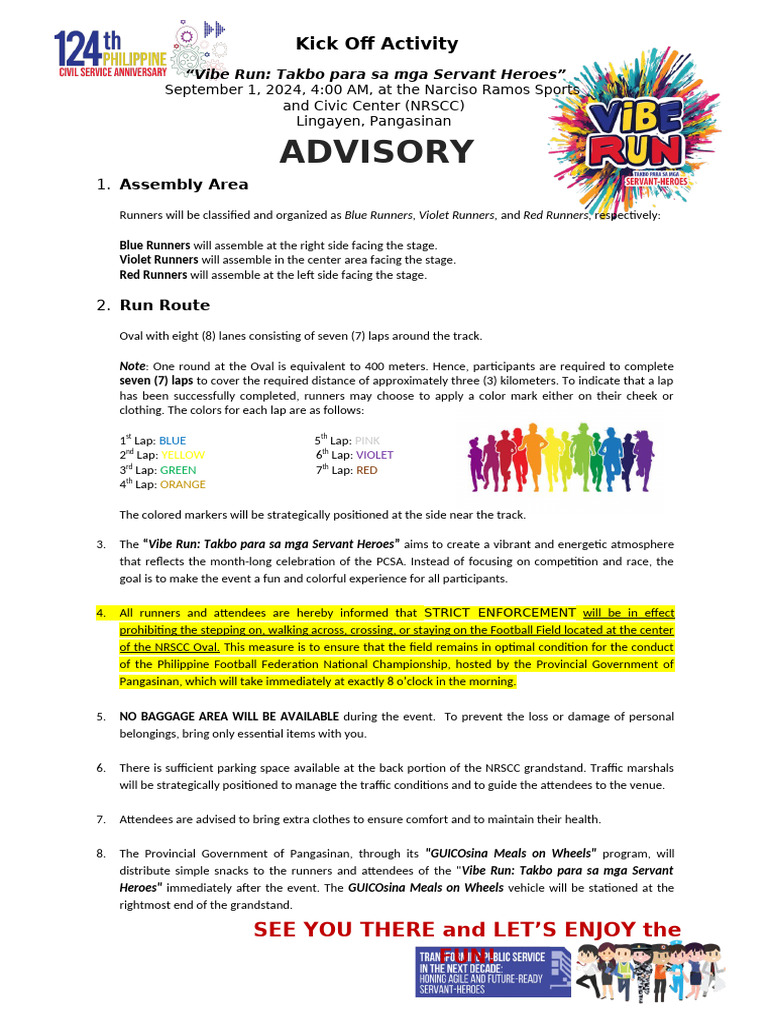 VIBE-RUN-ADVISORY_PANGASINAN-RUNNERS (1) | PDF