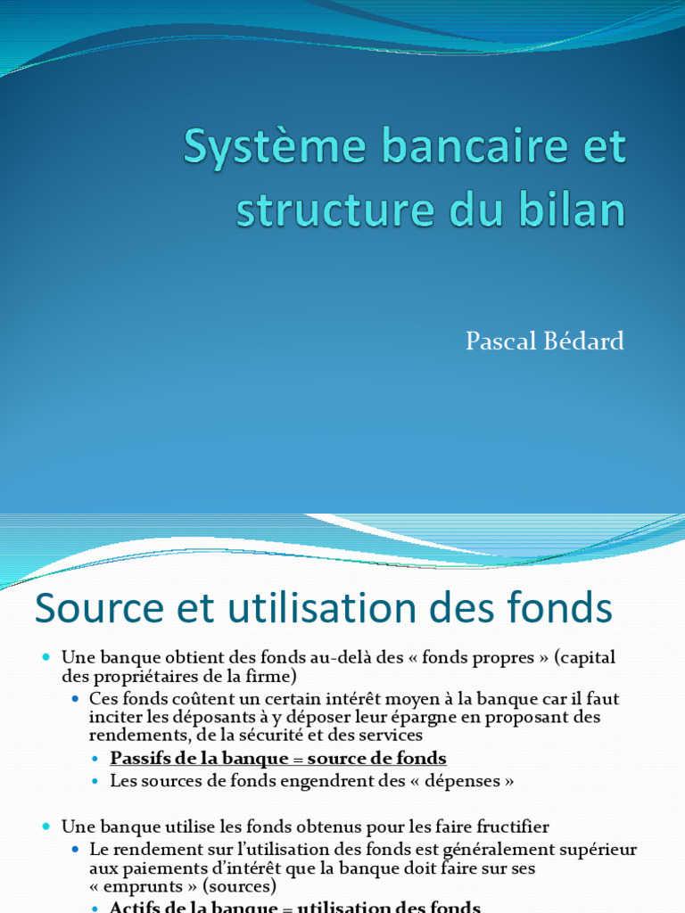 Gestion des fonds en banque | PDF | Banques | Prêts