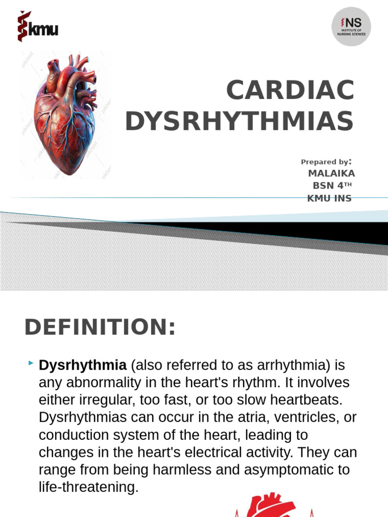 Unit IV Cardiac Dysrhythmias | PDF | Heart | Heart Rate