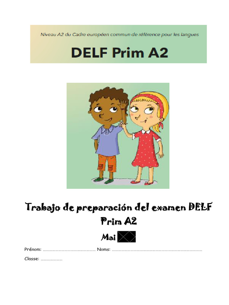 Préparation au DELF Prim A2 | PDF | Verbe | Bleu