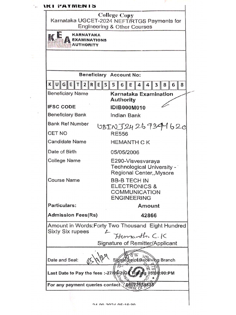 Fees Paid Receipt | PDF