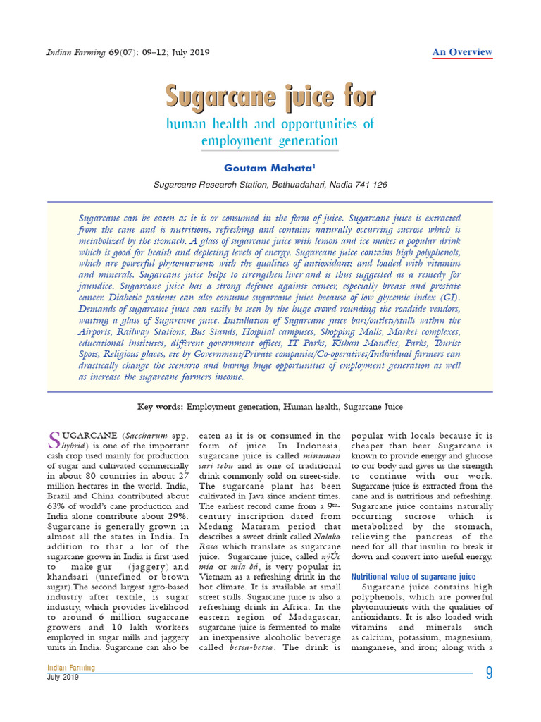 Ojsadmin, 03 Sugarcane Juice For | PDF | Sugarcane