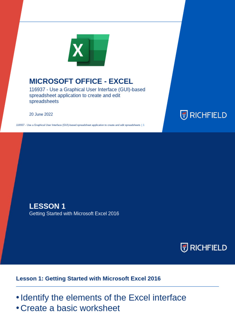 Excel 2016 Basics for Beginners | PDF | Microsoft Excel | Spreadsheet