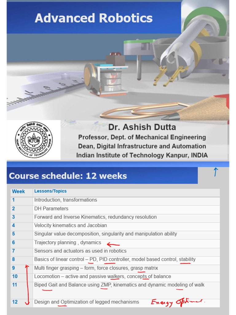 Advanced Robotics Course Overview | PDF | Robotics | Robot