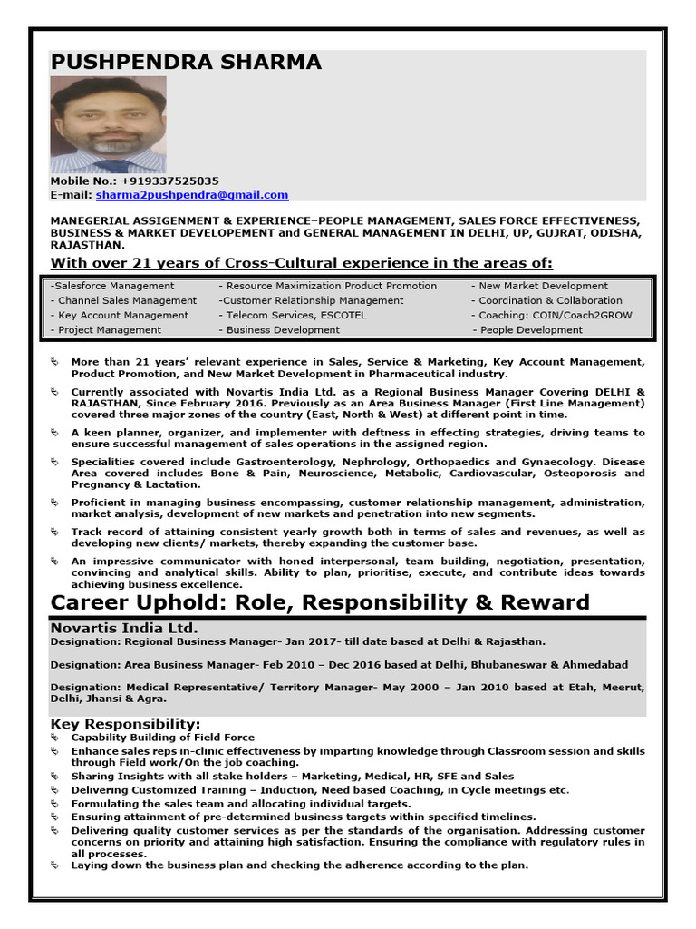 CV Pushpendra Sharma | PDF | Health Care | Medicine