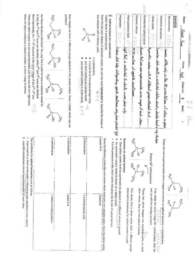 粤华F6上学期Chem 15ABC 工作纸答案 | PDF