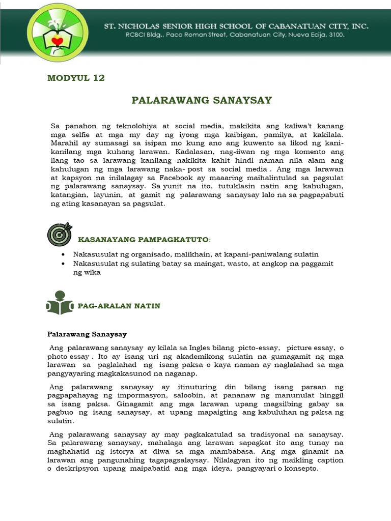Modyul 12 - Filipino Sa Piling Larang | PDF