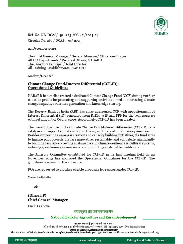 NABARD - Guidelines | PDF | Climate Resilience | Climate Change Mitigation