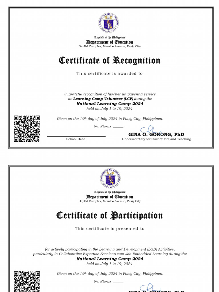 Certificate of Recognition | PDF