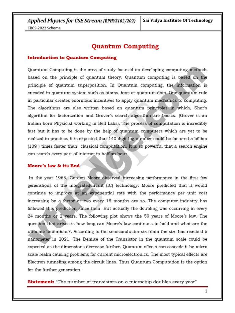 Module 3 - Quantum Computing Updated | PDF | Quantum Computing | Quantum Mechanics