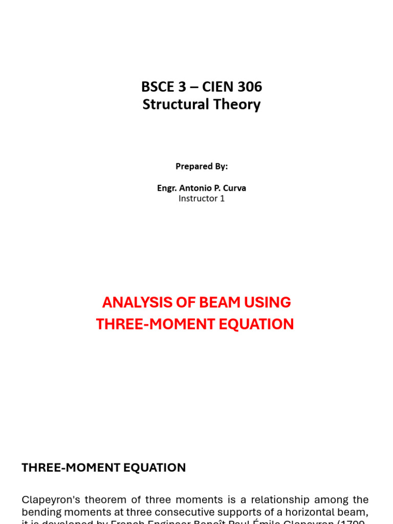 Three-Moment Equation Analysis Guide | PDF | Beam (Structure ...