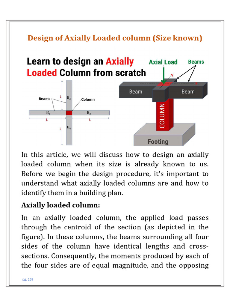 Axially Loaded Column Size Known Sneil3 | PDF | Column | Beam (Structure)