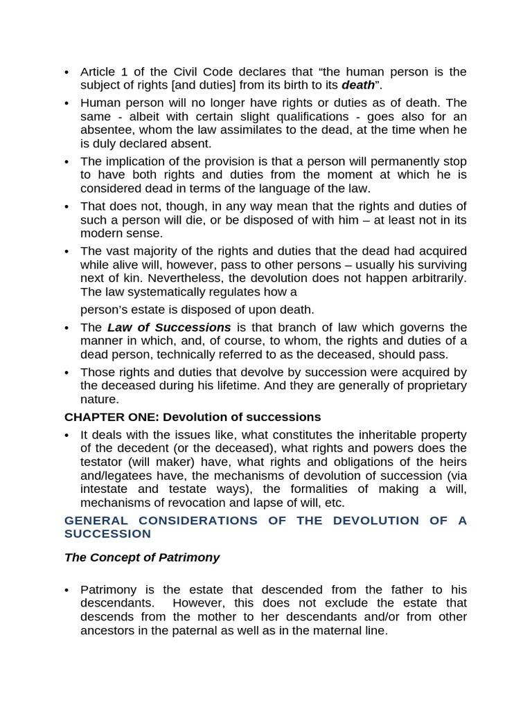 ch1 | PDF | Will And Testament | Inheritance