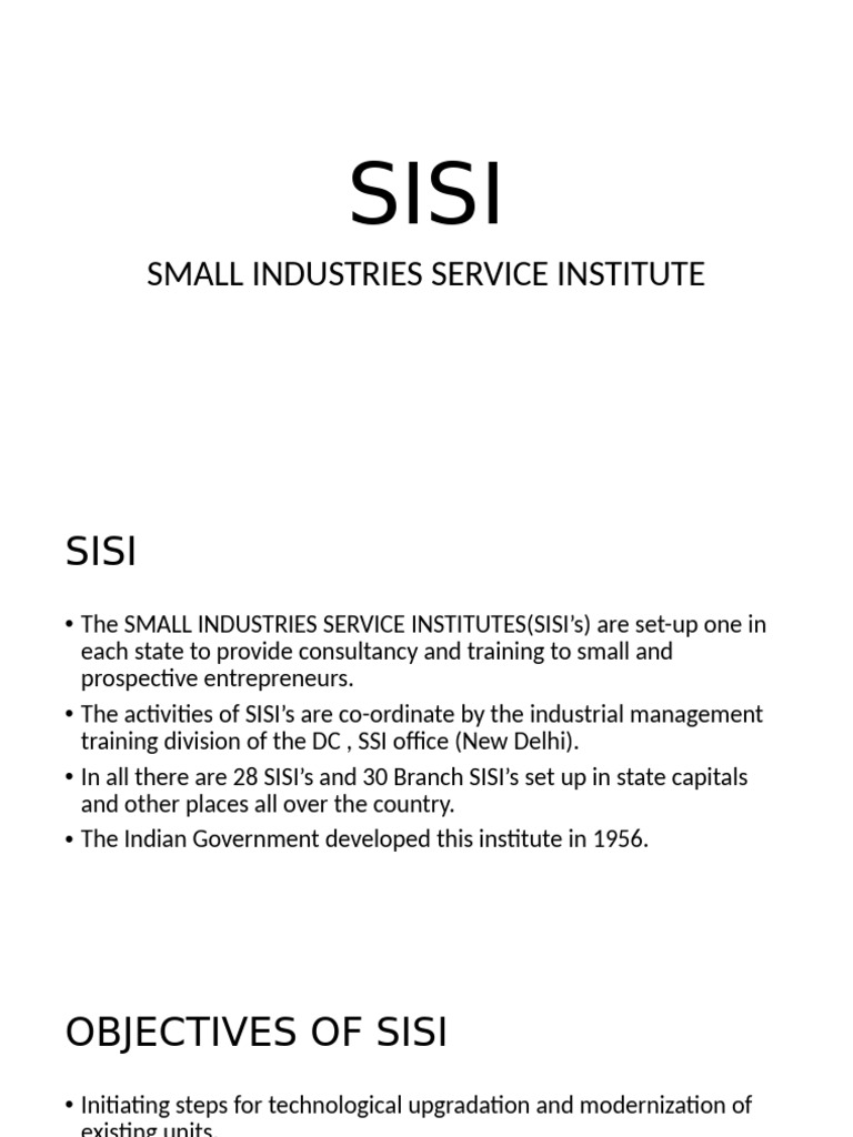 Overview of Small Industries Service Institutes | PDF