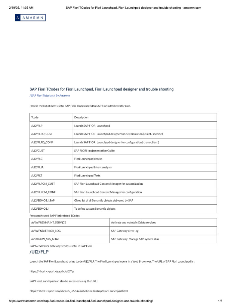 s4 hana fiori tcodes | PDF