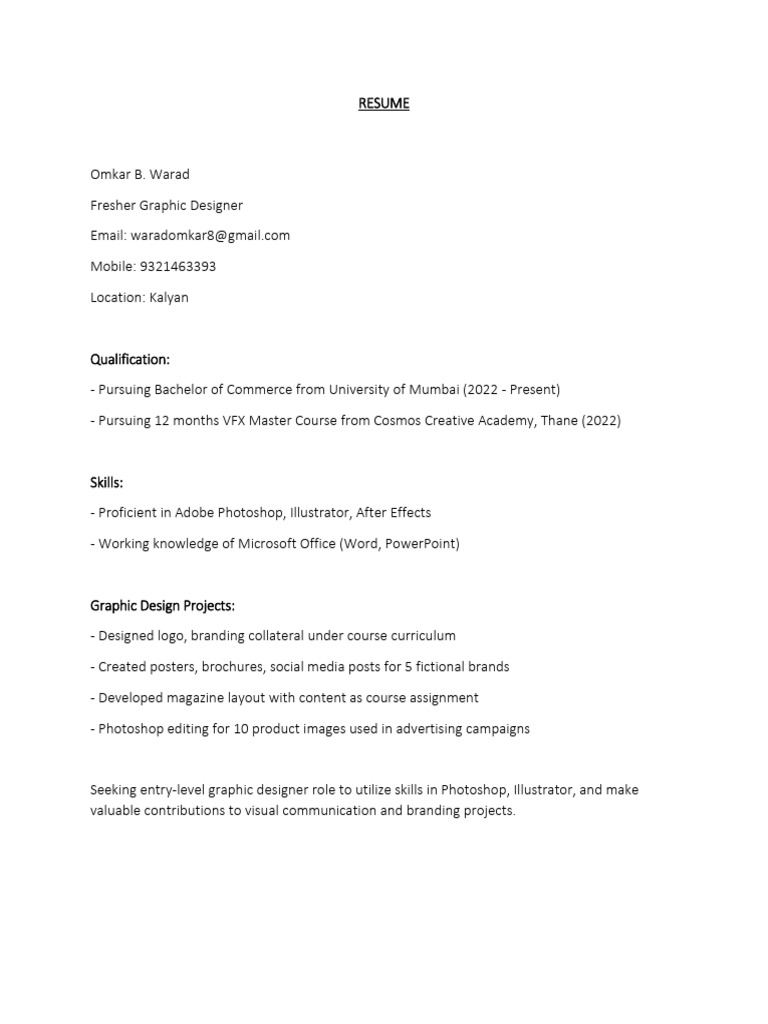 RESUME - Omkar Warad | PDF