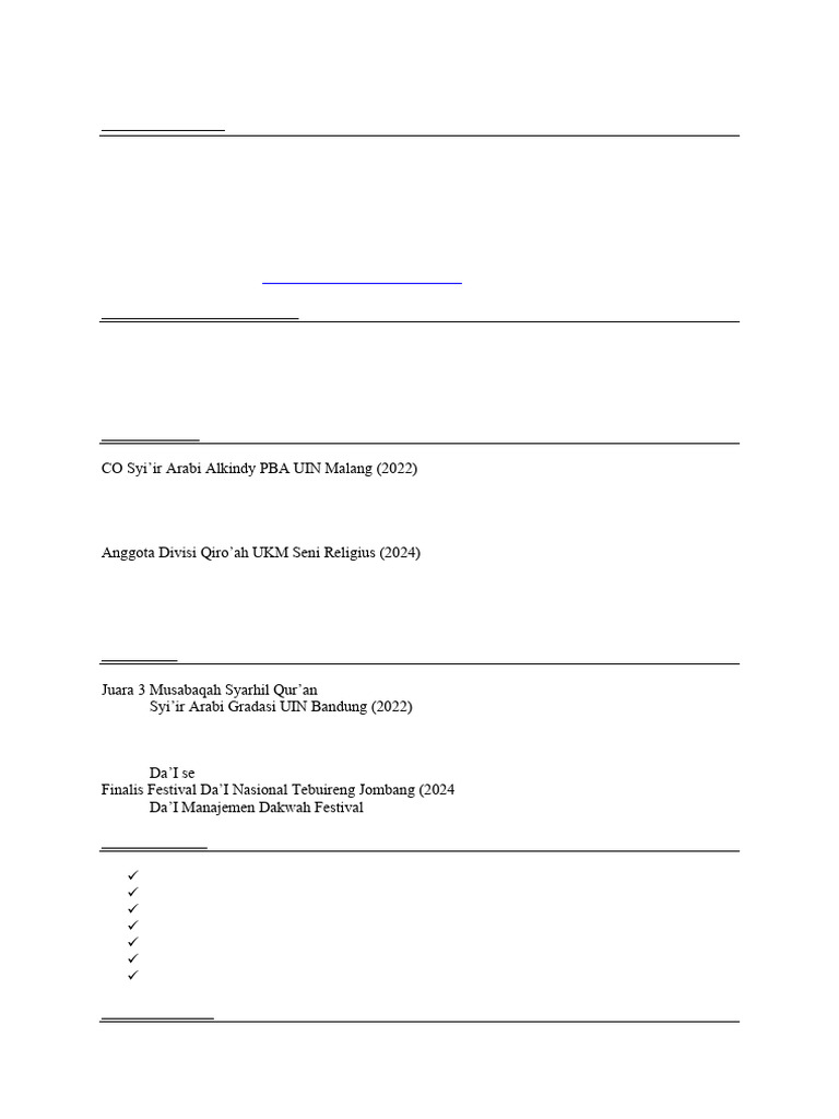 CV Ismatul Hidayah Fitriani | PDF