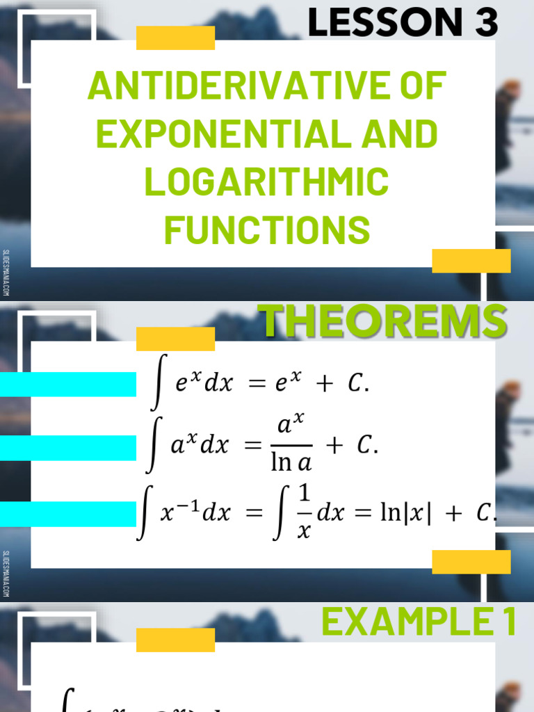 Antiderivatives of Exponential Functions | PDF | Mathematical Concepts ...
