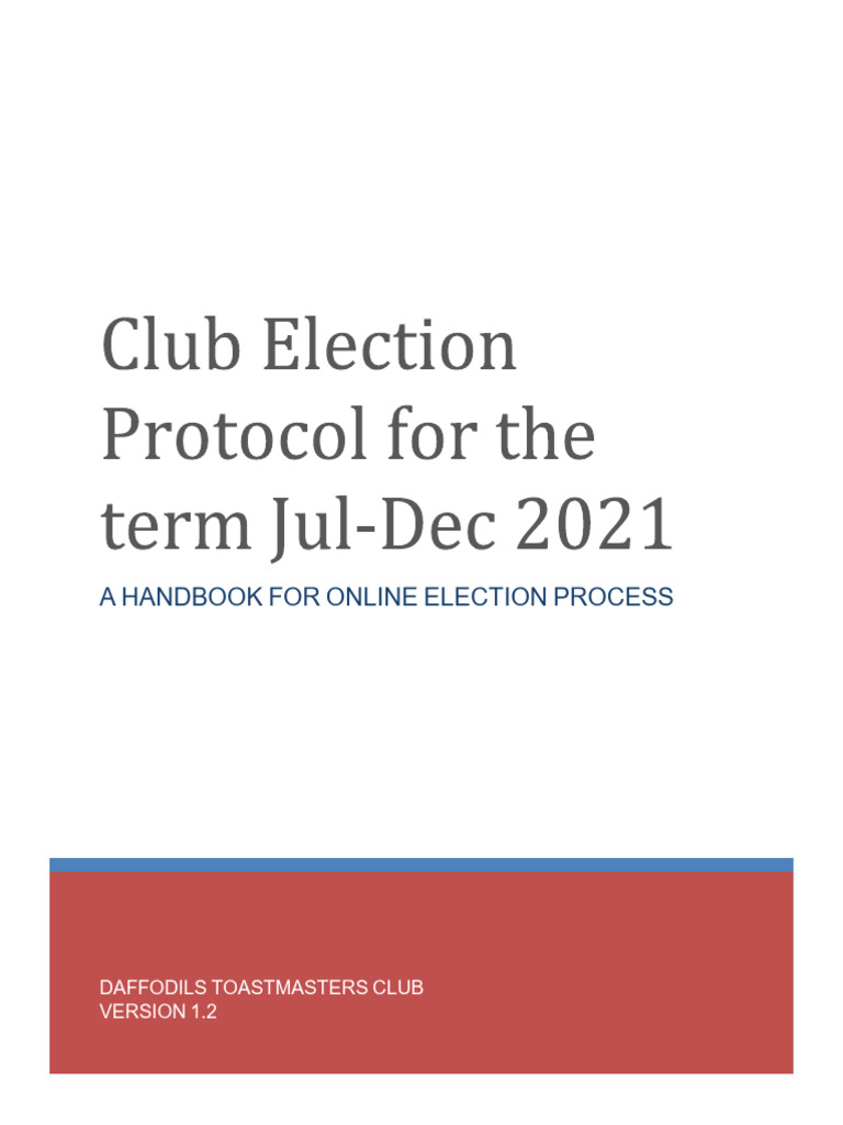 Online Election Process - JULY-DEC 2021 Toast | PDF | Government ...