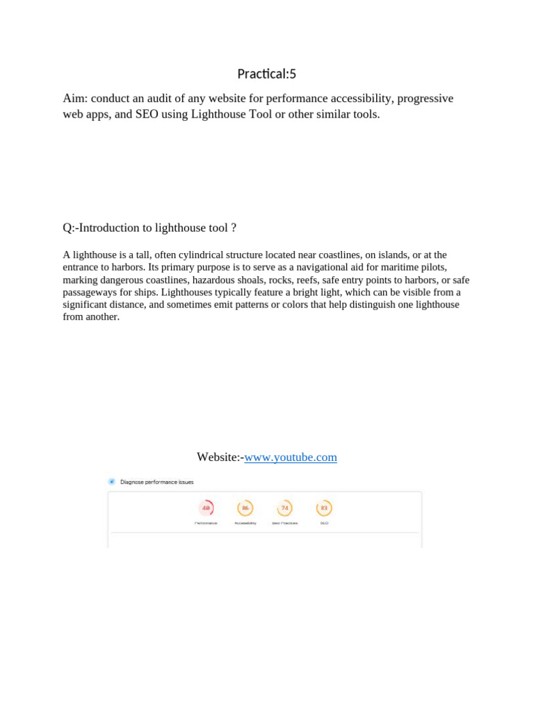 Website Audit Using Lighthouse Tool Pdf