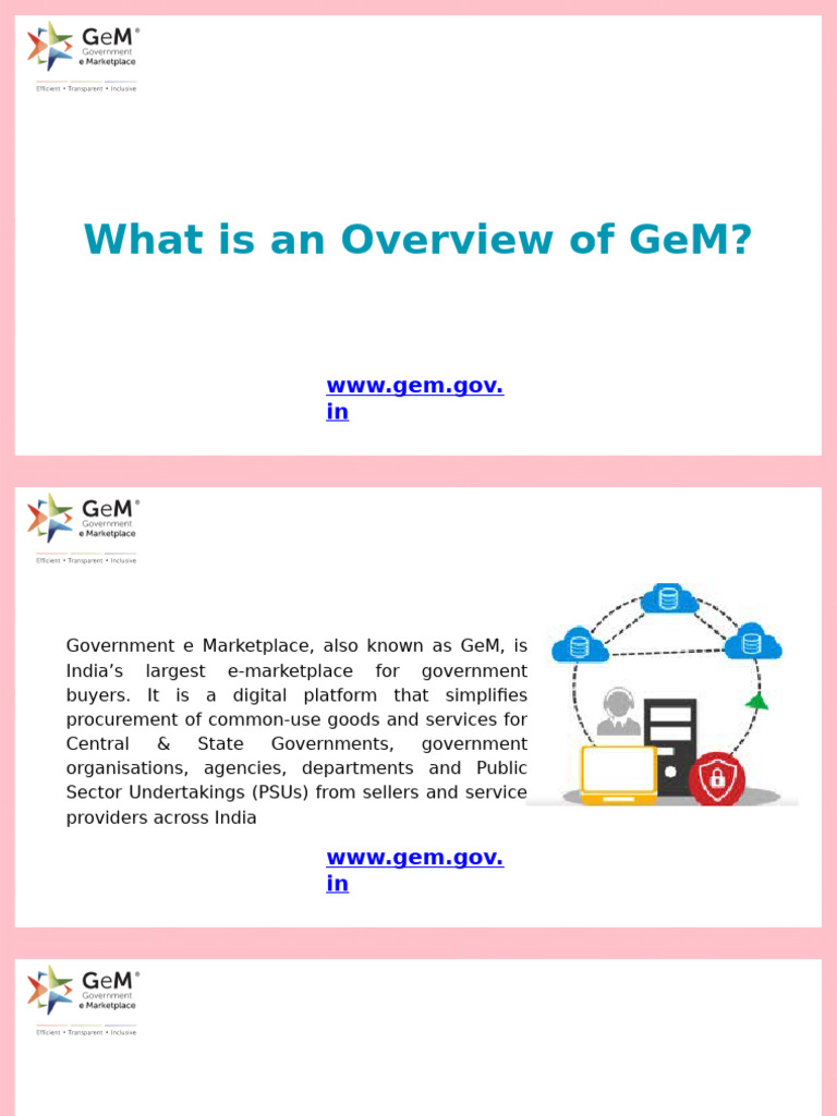 Overview of India's Government e-Marketplace | PDF | Government Of ...