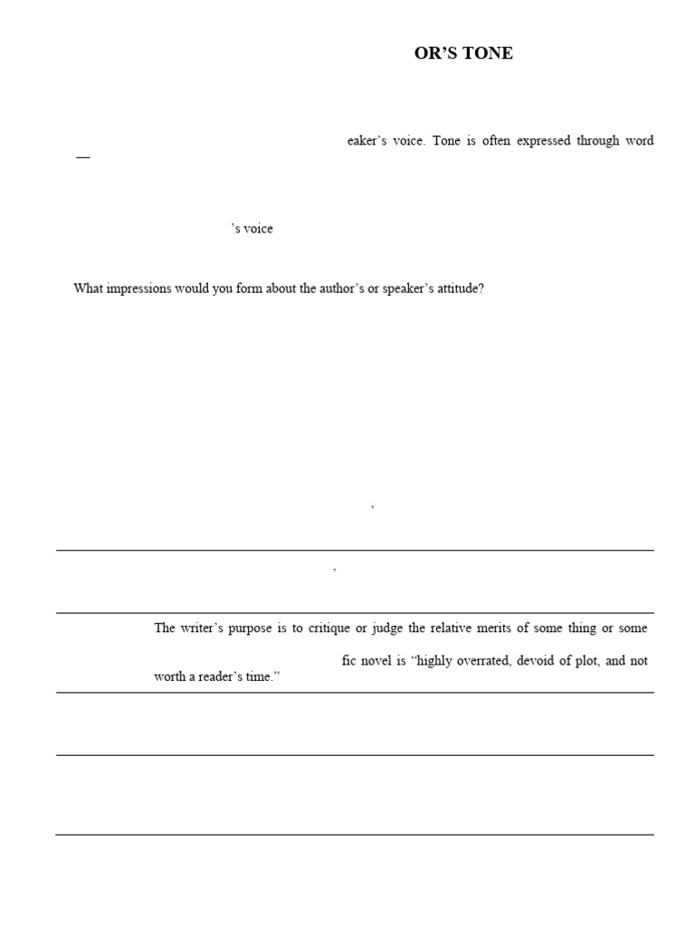 Recognizing The Authors Tone Resource | PDF | Satire