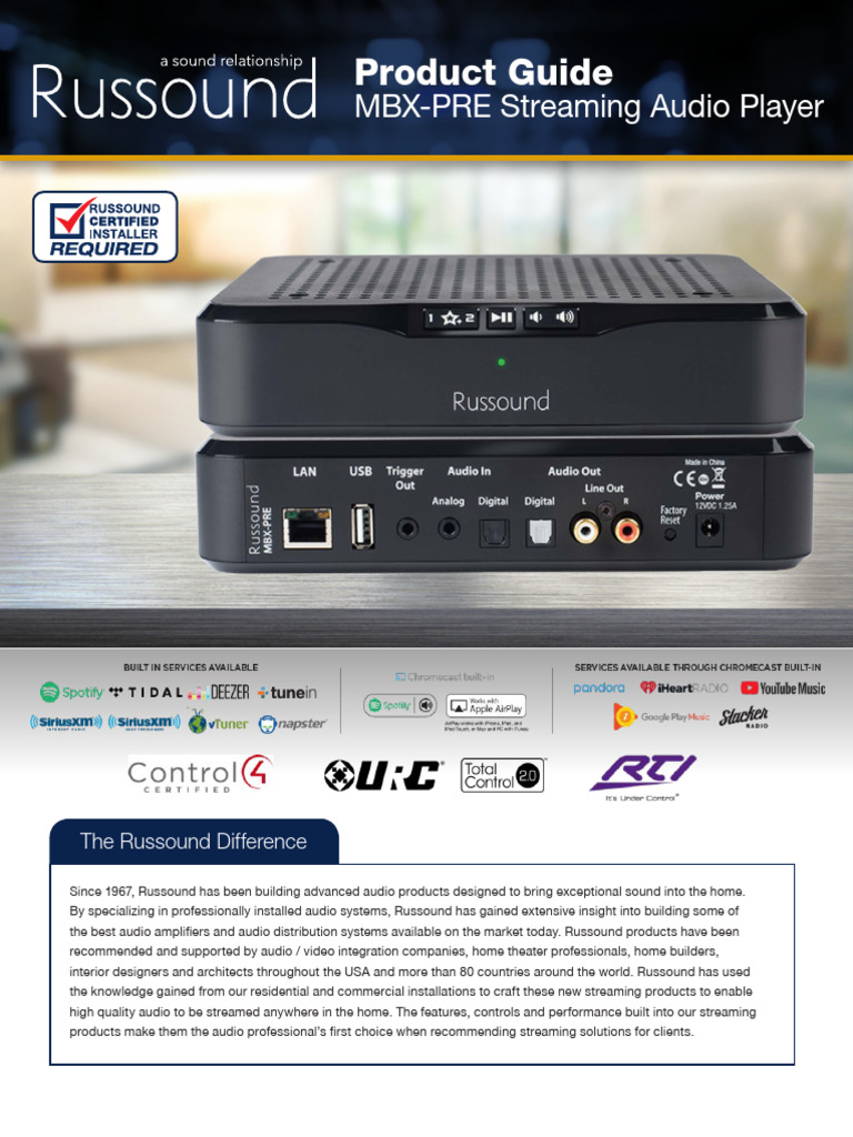Russound-Product Guide-MBX-PRE | PDF | Streaming Media | Information ...