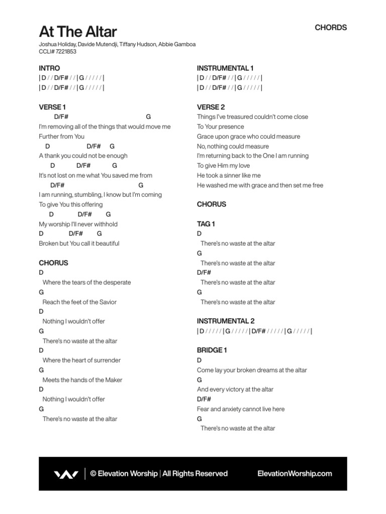 1723678129-Elevationrhythm Atthealtar Chords-New | PDF | Song Structure ...
