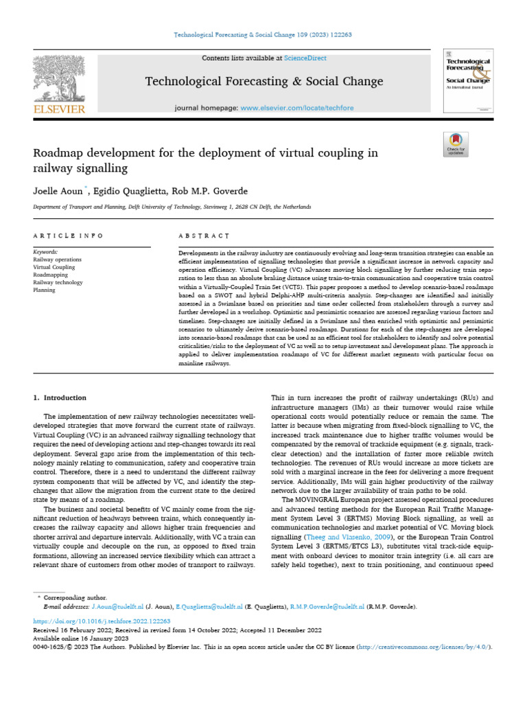 Virtual Coupling in Railway Signalling | PDF | Scenario Planning | Swot ...