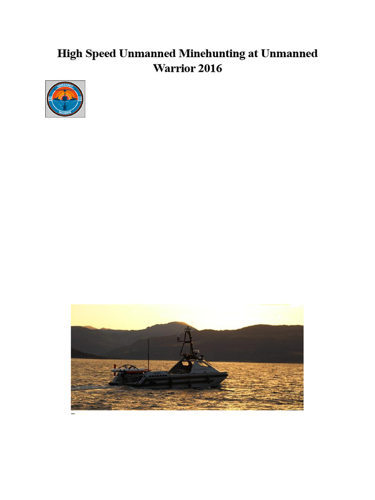 High Speed Unmanned Minehunting at UW16 - AEUK - UDT17 | PDF