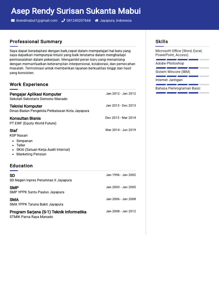 Resume Asep Rendy | PDF