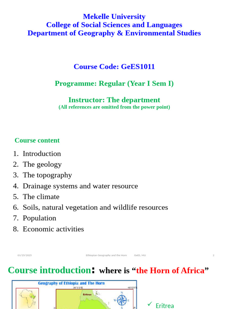 Ethiopian Geography Overview | PDF | Map | Earth Sciences