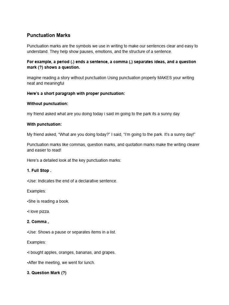 PUNCTUATION AND CAPITAL LETTER. | PDF | Punctuation | Ellipsis