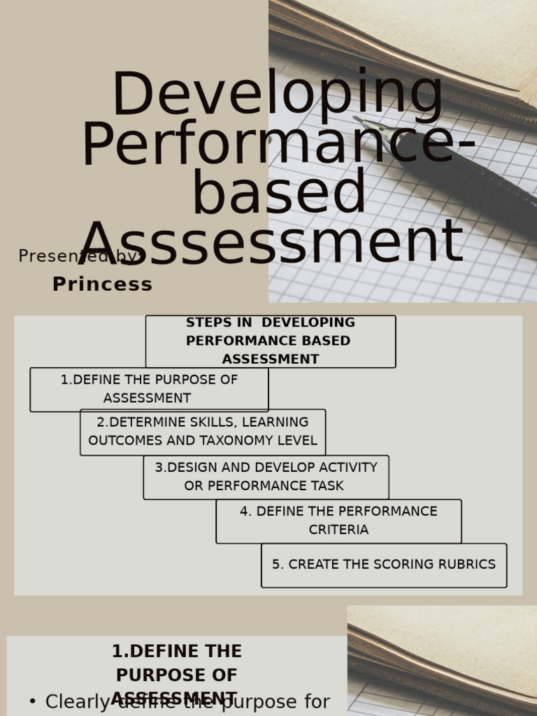 Developing Performance Based Assessment - Princess B | PDF | Learning | Cognitive Science