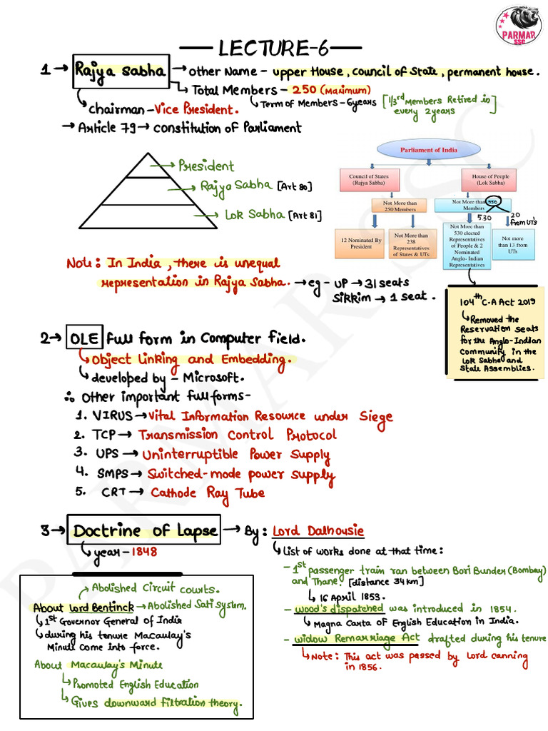 (Railway Exams Pyq Notes) (Notes in English) Lecture - 6 | PDF