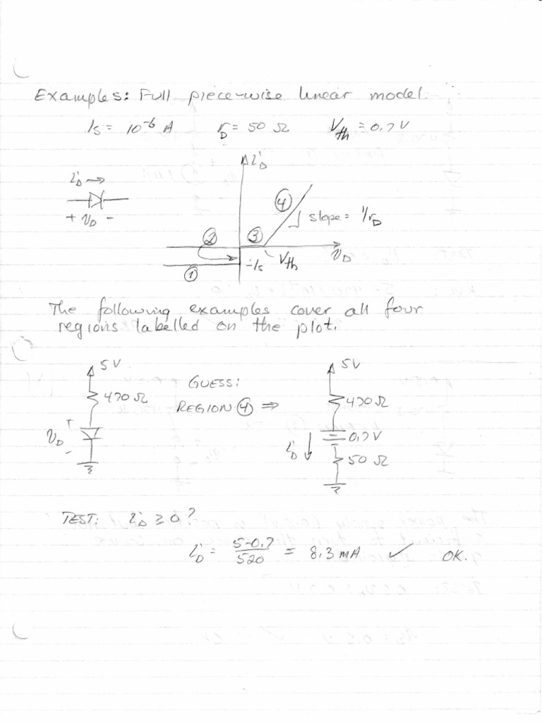 Piecewise Linear Diode Model Problems | PDF
